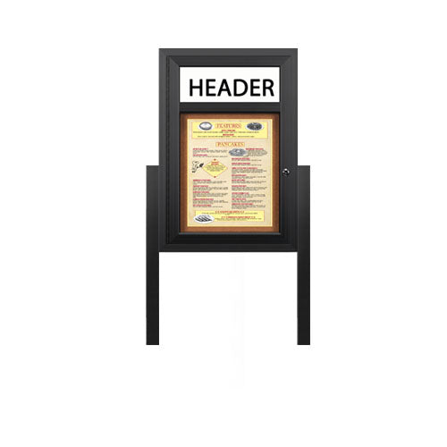Enclosed Outdoor Menu Cases with Header and Legs For 11x14 Restaurant ...