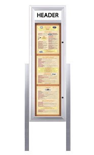 Enclosed Outdoor Menu Cases with Header and Legs For 11x14 Restaurant ...