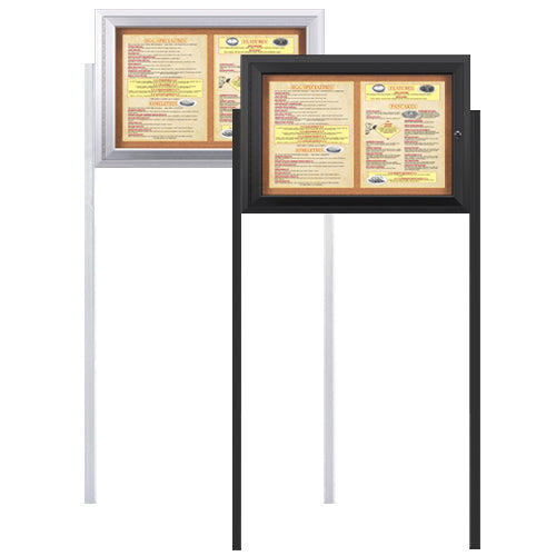 Outdoor Menu Case Illuminated Standing on Leg Posts For 11x14 Menus ...