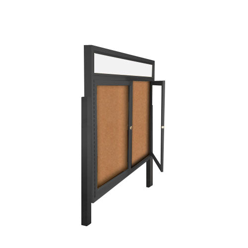 Standing Outdoor Enclosed Poster Display Cases with Message Header ...