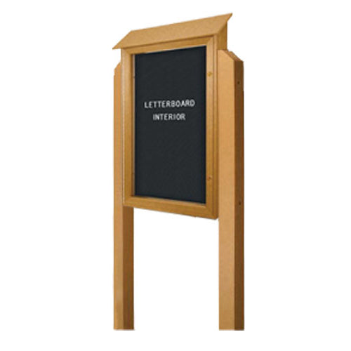 27x39 Outdoor Message Center Stand + Letter Board Display on Posts ...