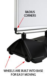 Windproof Outdoor Sidewalk Sign 24x36 | 2 Snap Frames + Fillable Base ...