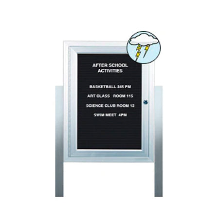 Free Standing Outdoor Enclosed Changeable Letter Boards with Posts ...