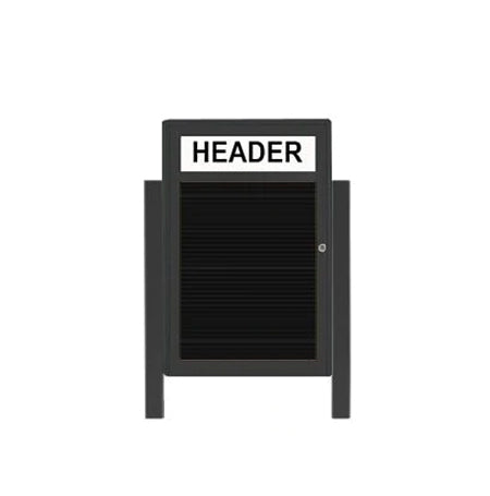 Outdoor Changeable Letter Board with Posts | Radius Edge Metal Cabinet ...
