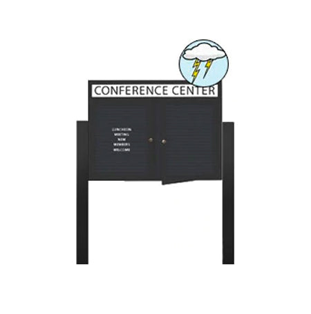 Standing Outdoor Enclosed Letter Boards + Header 2-3 Door Ships Free ...