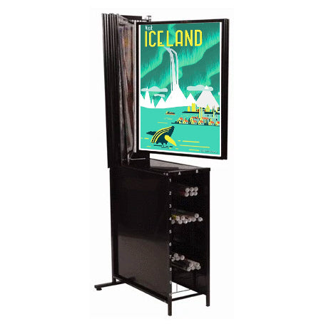 Floor Stand Poster Display Rack with 10 Swing Panels and Storage Bin ...