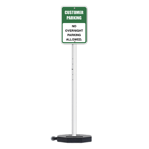 30 LB Outdoor Portable Parking Lot Sign with Wheels | 60" Post ...