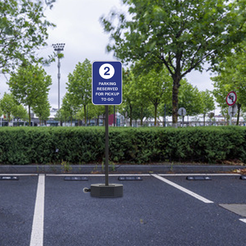 60 LB Outdoor Portable Parking Lot Sign with Wheels | 60" Post ...