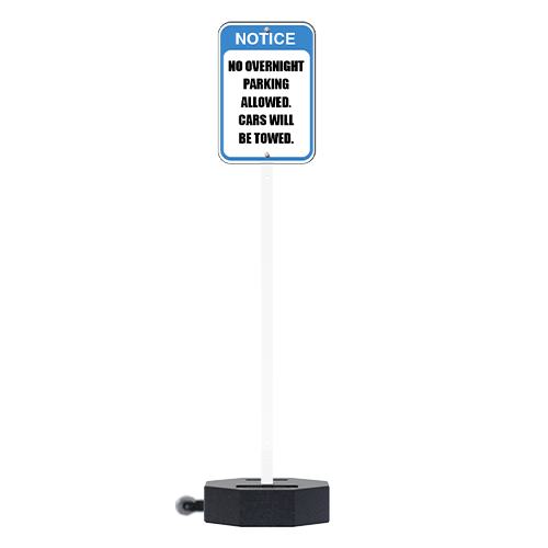 60 LB Outdoor Portable Parking Lot Sign with Wheels | 60" Post ...