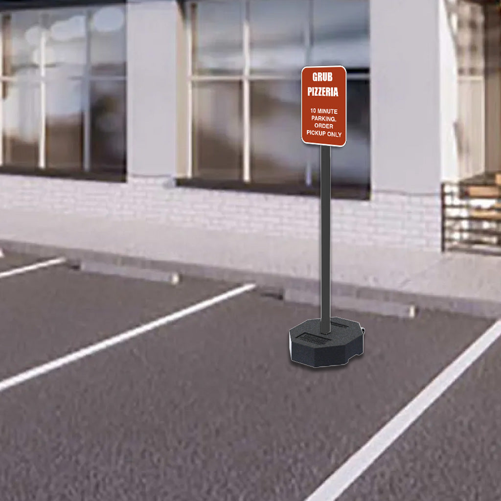 60 LBS Outdoor Portable Parking Lot Sign with 72" Post – FloorStands