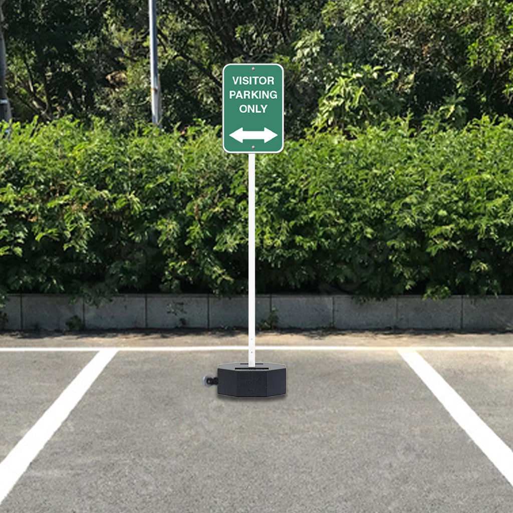 60 LB Outdoor Portable Parking Lot Sign with Wheels | 72" Post ...