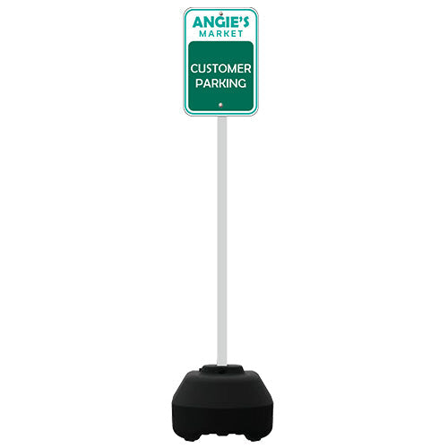 18" Rocking Outdoor Portable Parking Lot Sign with 60" Post – FloorStands