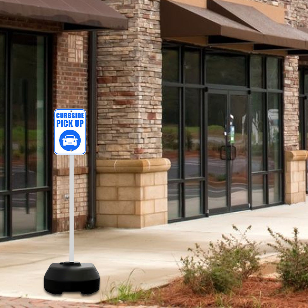 24" Rocking Outdoor Portable Parking Lot Sign with 60" Post – FloorStands