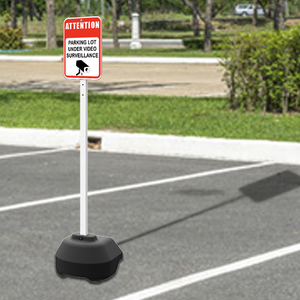 24" Rocking Outdoor Portable Parking Lot Sign with 72" Post – FloorStands