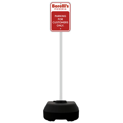 24" Rocking Outdoor Portable Parking Lot Sign with 60" Post – FloorStands