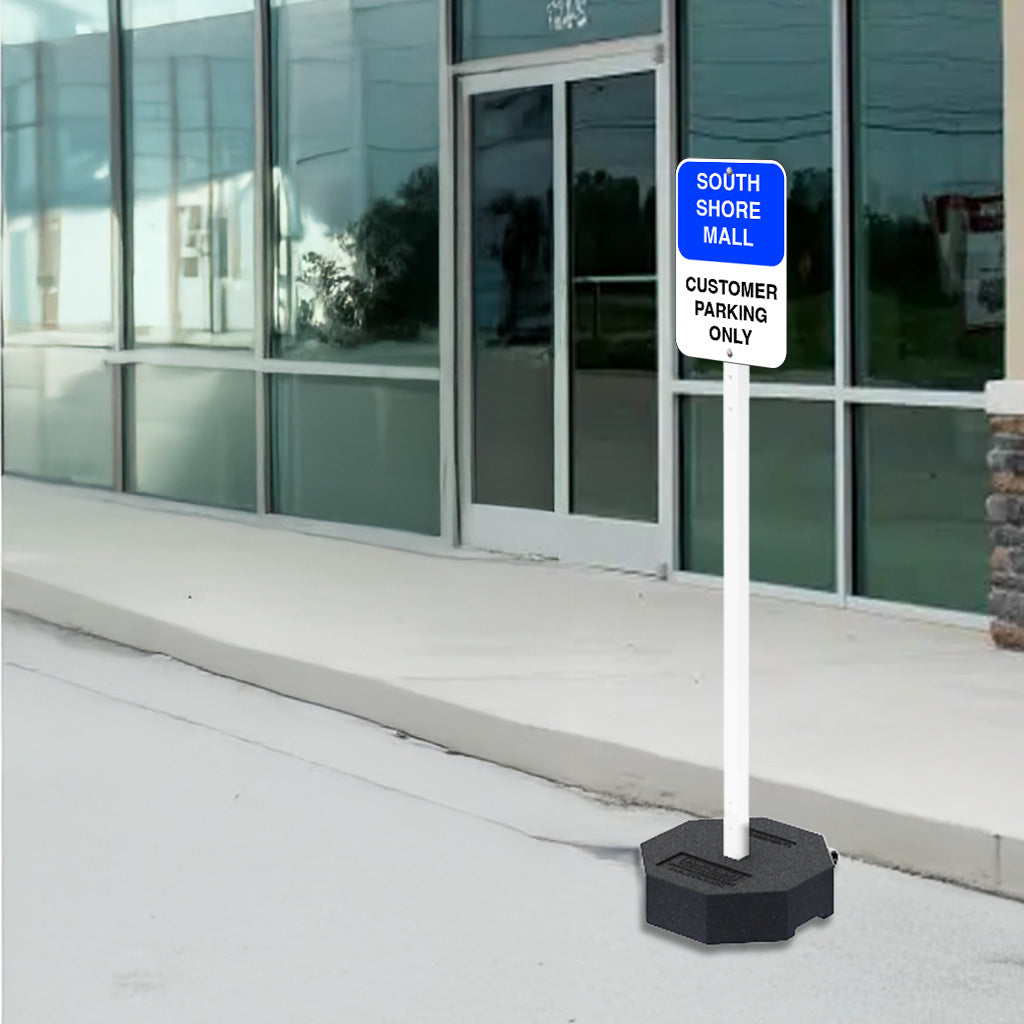 60 LBS Outdoor Portable Parking Lot Sign with 60" Post – FloorStands