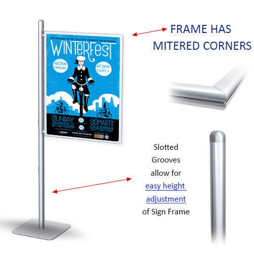 POSTO-STAND™ 8 Foot Slide In Standing Poster Display 24x36 with Offset ...