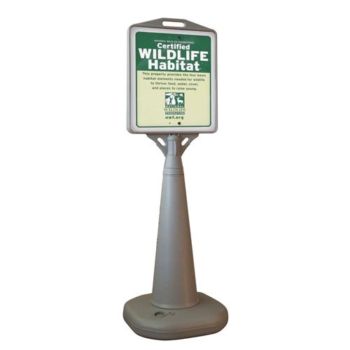 The Parker, Plastic Fillable Base Pavement Sign Holder in Gray Finish ...