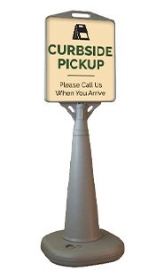 The Parker, Plastic Fillable Base Pavement Sign Holder in Gray Finish ...