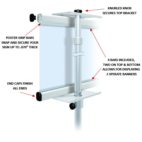 Poster Grip Snap-On Banner Stand 36" Wide for Posters or Banners ...