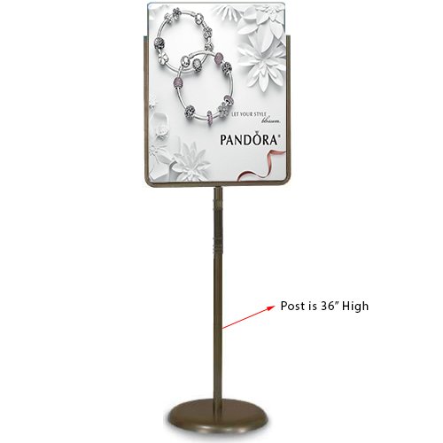 22x28 Portable Poster Sign Stand - Pedestal Stand Bronze Finish ...