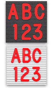 RED Helvetica Changeable Letter Sets For Letterboards – FloorStands