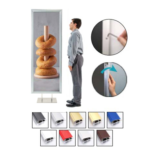 Large 24x72 Poster Stand Sign Holder | Security Snap Frame with Screws ...