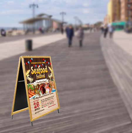 Wooden A-Frame 42x42 Sign Holder | WOOD Snap Frame 1 1/4" Wide FREE ...