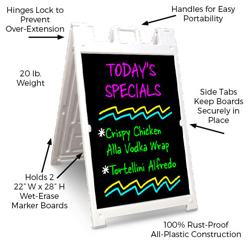 Street-Master 22x28 A-Frame Message Board + Black Marker Boards ...