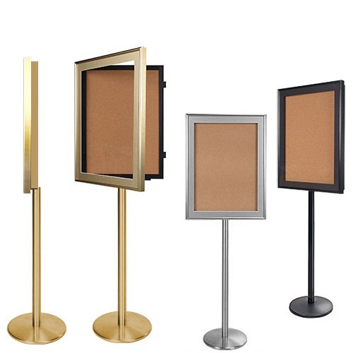 SwingFrame Designer Bulletin Board Stand - Indoor Enclosed Cork Board ...