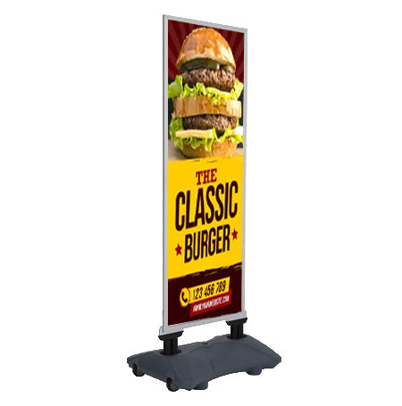 STREET-MASTER™ Slim 22x60 Sidewalk Sign Wind Stand Fillable Water Base ...