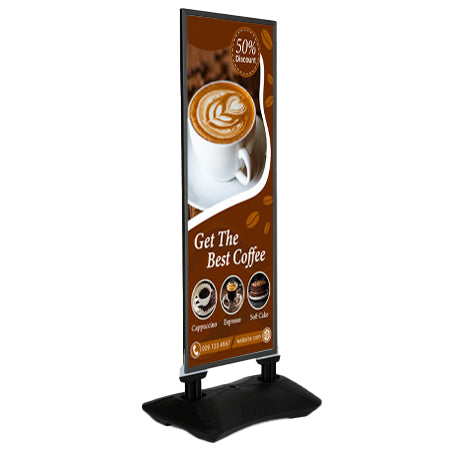 STREET-MASTER™ Slim 22x60 Sidewalk Sign Wind Stand Fillable Water Base ...