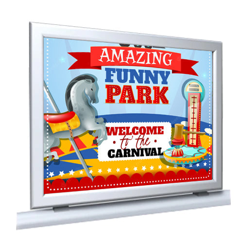 11x17 Magnetic Countertop Slide-In Sign Holder with Steel Base Mounts ...