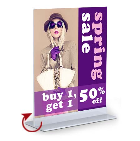 Steel T Mount CounterTop Base Display 24" Wide | Holds Poster Board ...