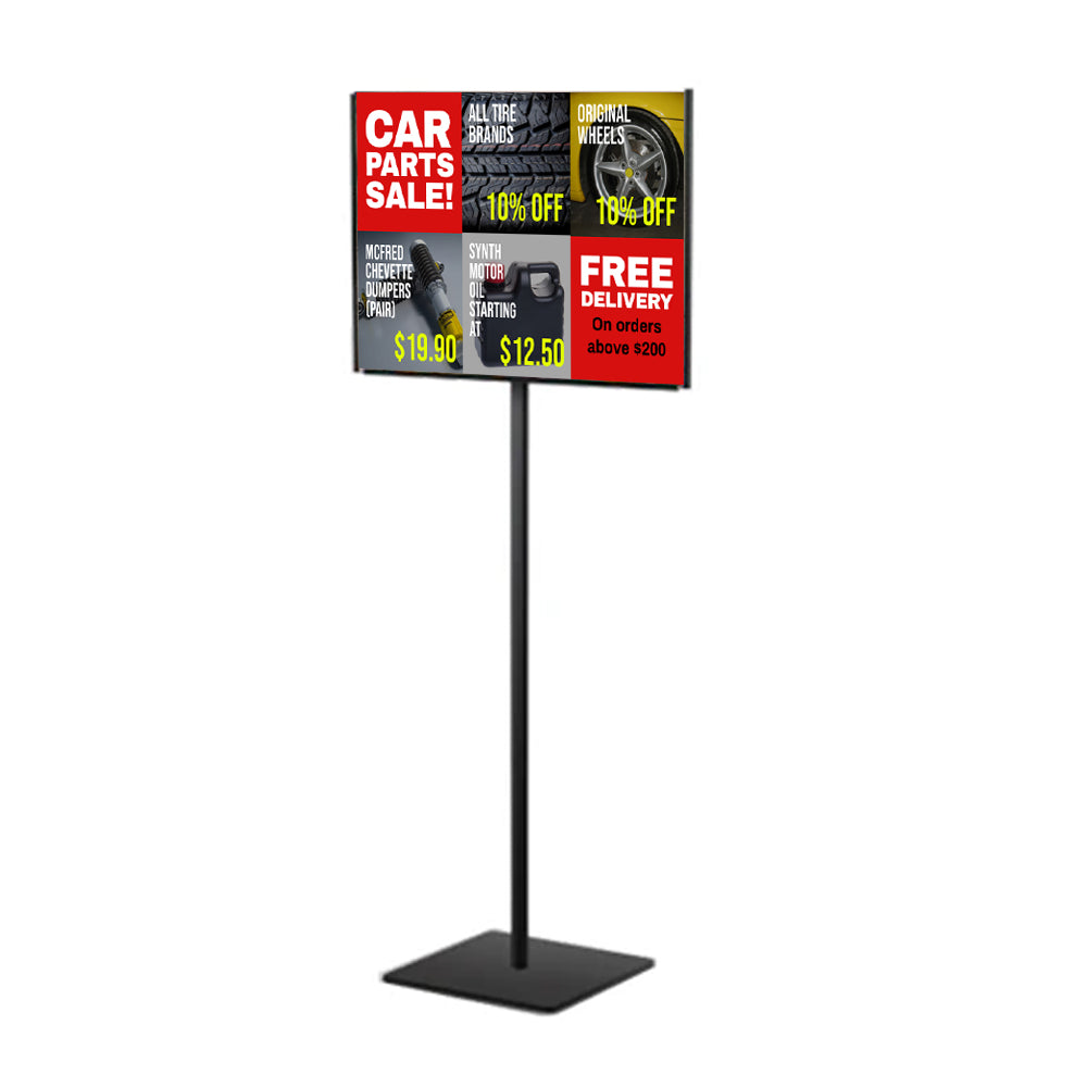 11x17 Lightweight Countertop Pedestal Sign Stand - 18" Fixed Height ...