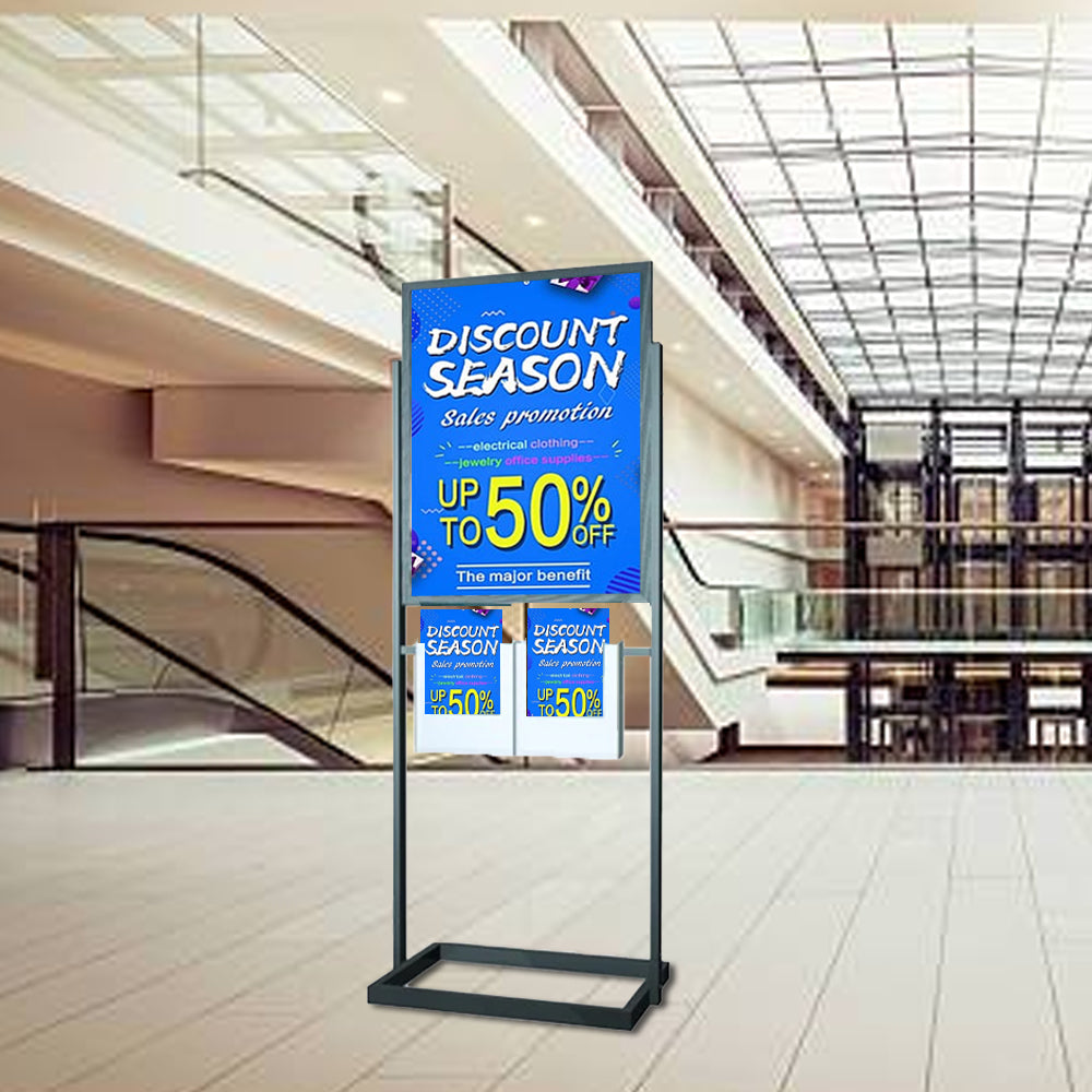 22x28 Heavy Duty Sign Holder Stand + Info Center + 2 Catalog Holders ...
