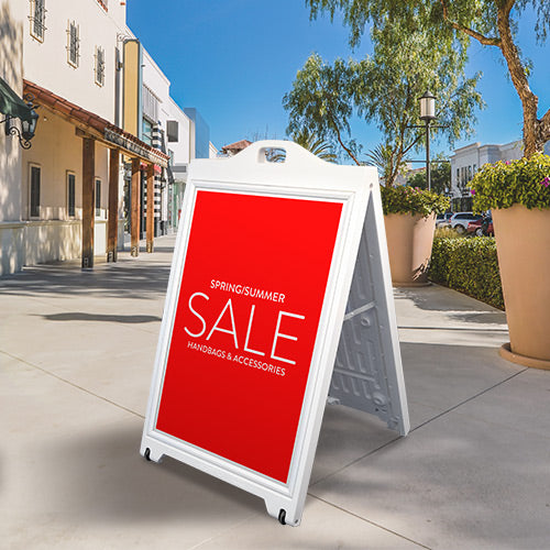THE BOSS Plastic 24x36 A-Board Sidewalk Sign, White Finish for Posters ...
