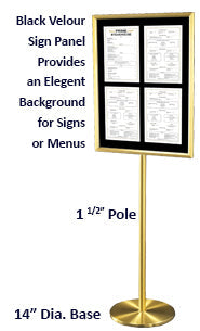 Hospitality 18x24 Sign Stands + Black Velour – FloorStands