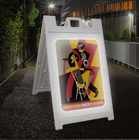 Street-Master 22x28 A-Frame Message Board with LED Lit Sign Boards ...