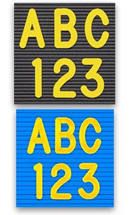 YELLOW Helvetica Changeable Letter Sets For Letterboards – FloorStands