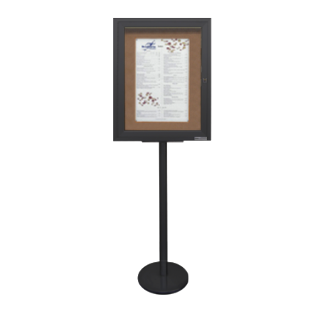8.5 x 11 Outdoor Enclosed Bulletin Board Stand. Display Case Mounted to ...