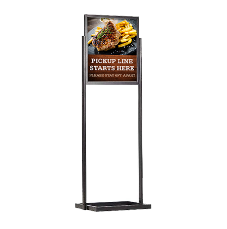 1 Tier 22x28 Sign Stand, Poster Holder 2-Post Sturdy Rectangular Base ...